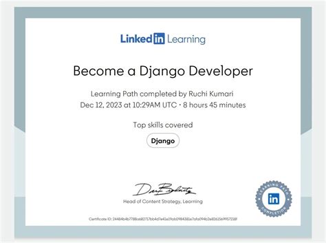 Ruchi Kumari On Linkedin Linkedinlearning Upskilling Djangodeveloper