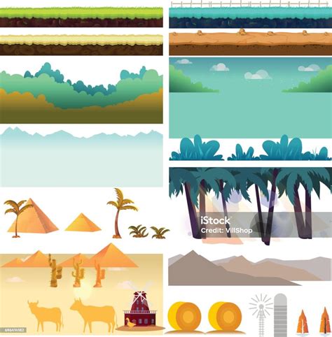 Aset Game Platformer Serangkaian Elemen Game Elemen Untuk Game Seluler Aplikasi Game 2d