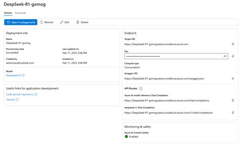 玩转大语言模型：基于 Azure Ai Foundry 轻松部署使用 Deepseek R1 Wilson Wu