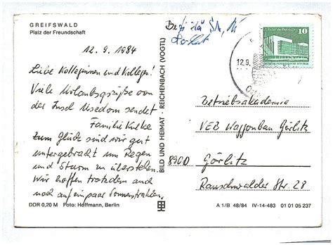 Foto Ak Greifswald Platz Der Freundschaft 1984 Ddr Ak653