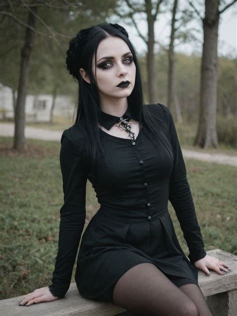 Goth Girl On Bench By Deviantwire On Deviantart