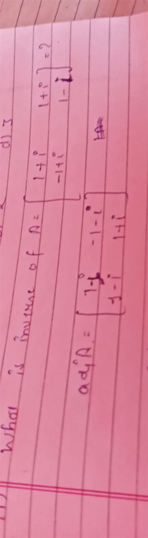 What Begin Array L Text Is Inverse Of Aleft Begin Array Cc