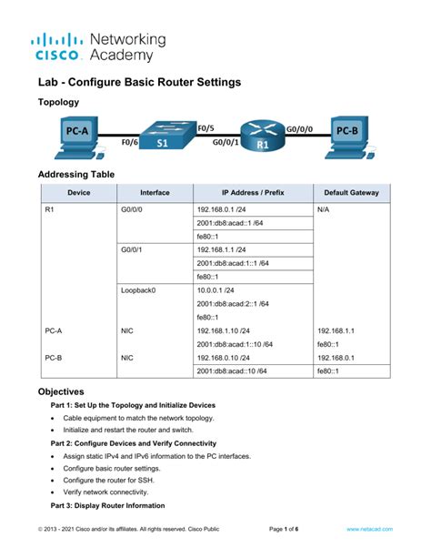 Cisco Router Configuration Lab