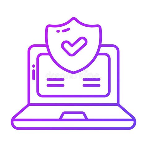 Laptop Protection And Security Vector Icons Set Cyber Computer Network