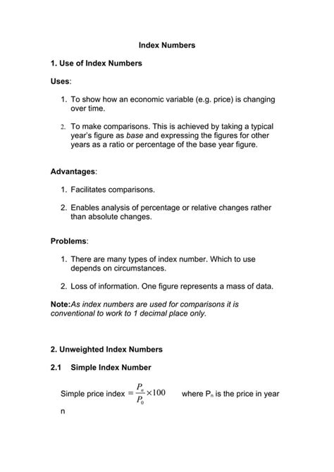 Index Numbers Doc Stocks And Bonds Personal Investing