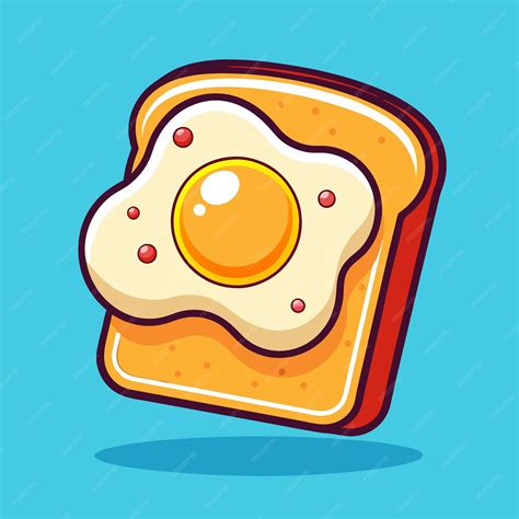 Cute Breakfast Toasted Bread With Egg Icon Illustration Premium Ai Generated Vector