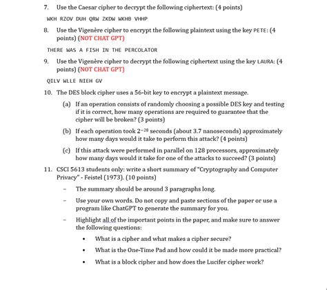 Solved Use The Caesar Cipher To Decrypt The Following