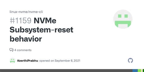 Nvme Subsystem Reset Behavior · Issue 1159 · Linux Nvmenvme Cli · Github
