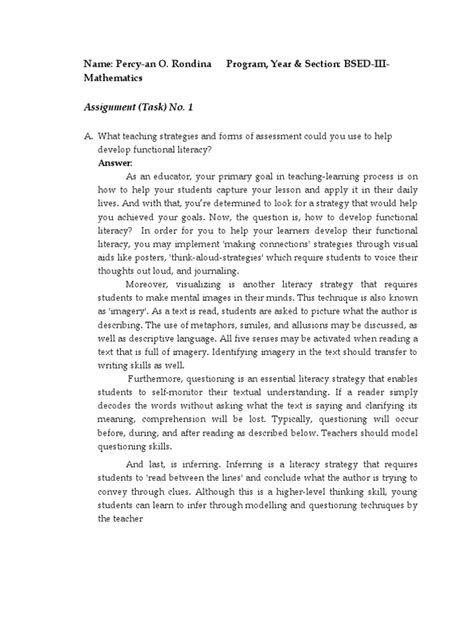 Prof Ed 7 Task No1 Pdf Cost Of Living Statistics