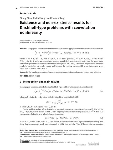 Pdf Existence And Non Existence Results For Kirchhoff Type Problems
