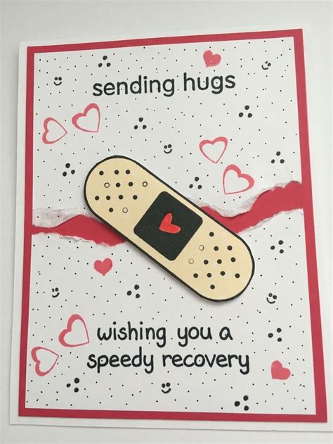 Sending Hugs Get Well Card Cute Bandage Design Card Get Well Soon