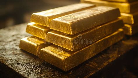 Bullion Bars Arranged To Depict A Graph Illustrating Gold Value Trends