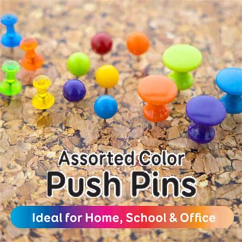 Assorted Translucent Color Push Pins 100 Pack 24 Packs Geyer Instructional Products