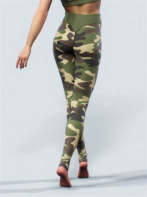 Forest Camo Leggings High Waisted Yoga Pants Patterned Leggings Bootysculpted