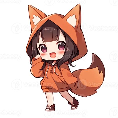 Anime Kitsune Chibi Cute Chibi Anime Fox Girl Adorable Art Ai Art