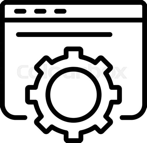 Gear Application Window Icon Outline Gear Application Windo Colourbox