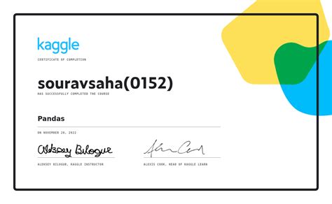 Souravsaha0152 Completed The Pandas Course On Kaggle