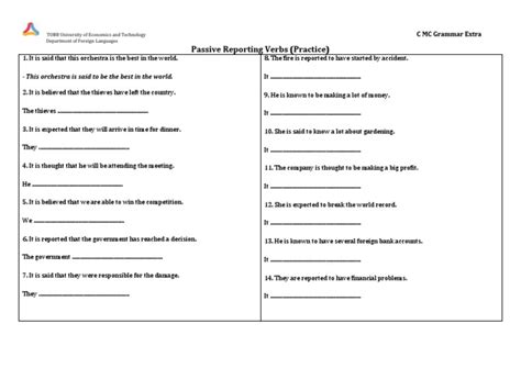 Passive Reporting Verbs Pdf Languages Foreign Language Studies