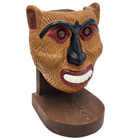 Haida Shaman Bear Spirit Mask Medicine Man Chilkat Signed Kent Quesnel Every Need Warehouse