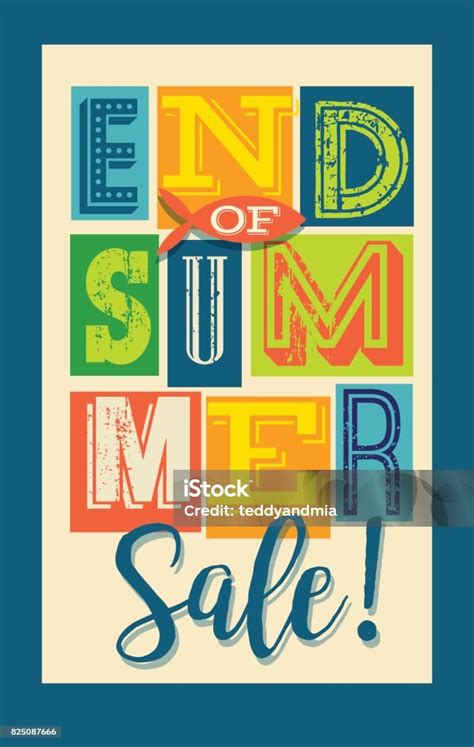 여름 판매 배너의 끝입니다 웹 페이지 포스터 광고에 대 한 다채로운 문자 합성 타이 포 그래피 디자인 계절에 대한 스톡 벡터 아트 및 기타 이미지 Istock