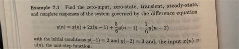 solved example 7 1 find the zero input zero state