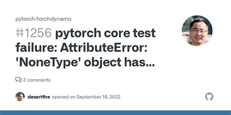 Pytorch Core Test Failure AttributeError NoneType Object Has No