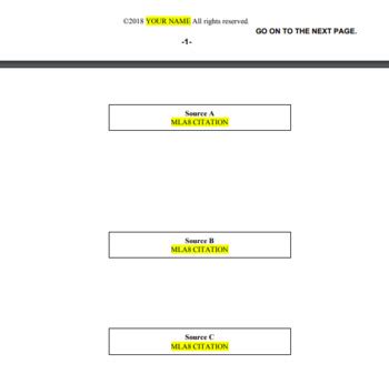 AP Lang Synthesis Template By Storms Resources TpT