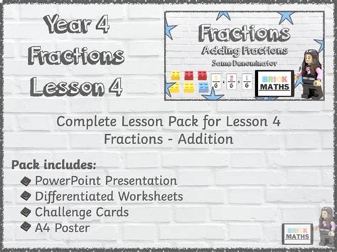Y4 Fractions Lesson 4 Addition Year 4 Teaching Resources