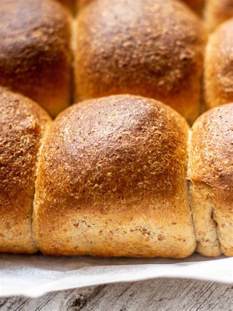Fluffy Whole Wheat Dinner Rolls Baking With Butter
