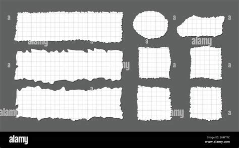 Rough Paper Edge Set Rectangle Torn Shape Border Piece Sticker
