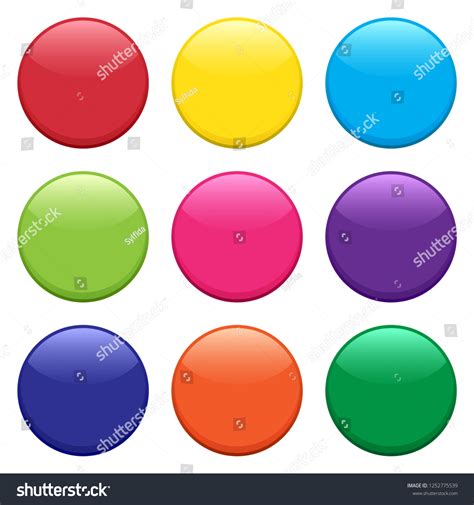 Set Round Colorful Buttons Vector Illustration Stock Vector Royalty Free 1252775539 Shutterstock