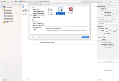 Objective C Cant Add Unit Tests To Existing Ios Project Stack Overflow