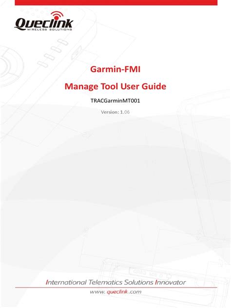 Garmin Fmi Manage Tool User Guide V106 Pdf Menu Computing