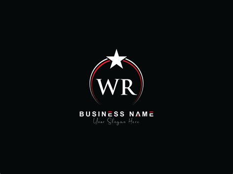 Minimalist Letter Wr Luxury Logo Star Royal Circle WR Logo Icon Design 26320796 Vector Art At