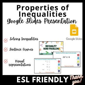 Properties Of INEQUALITIES By Mrs Lupu S Learning Library TPT
