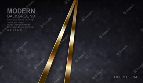 Premium Vector Gray Design With A Mosaic Of Polygons Two Stripes Of Golden Hue