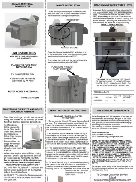 Aszep05 Pl Filter Installation Guide Pdf