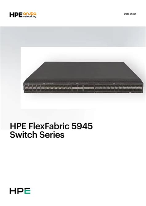Hpe Flexfabric 5900 Switch Series Data Sheet