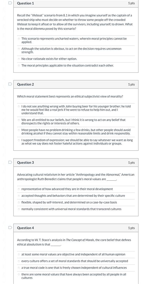 U Question 1 1 Pts Recall The Lifeboat Scenario