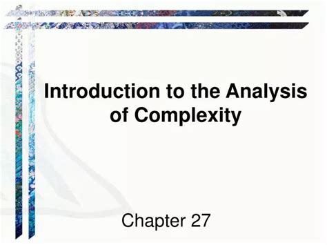 ppt introduction to the analysis of complexity powerpoint