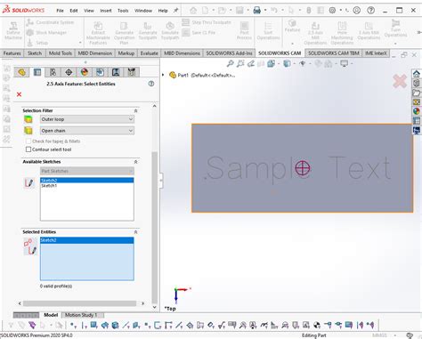 Solidworks Cam Unable To Create Engrave Feature For Text Ime Wiki