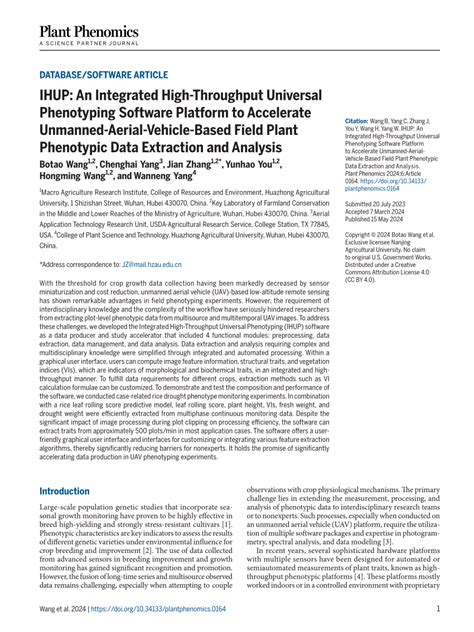 Pdf Ihup An Integrated High Throughput Universal Phenotyping Software Platform To Accelerate