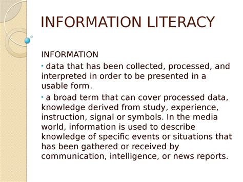 Information Literacy Docsity