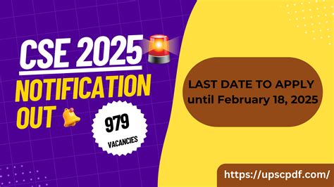 Upsc Cse 2025 Notification Out 979 Vacancies Apply Now Last Date 18th February 2025 Date