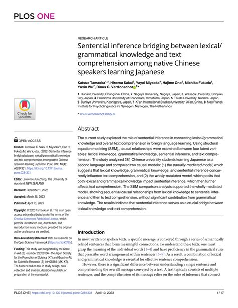 Pdf Sentential Inference Bridging Between Lexicalgrammatical Knowledge And Text Comprehension