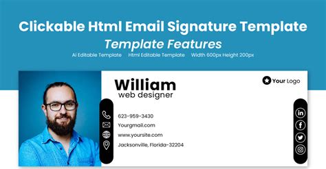 Html Signature Template Design Email Design Html Signature Email