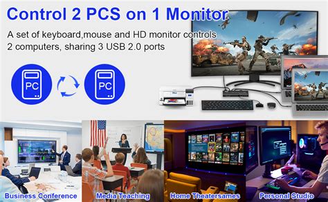 Amazon Com USB C KVM Switch 4K 60Hz USB C Switcher For 2 Computers Share 1 HDMI Monitor 100W