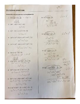 Polynomial Operations Add Subtract Multiply By Math Mill TPT