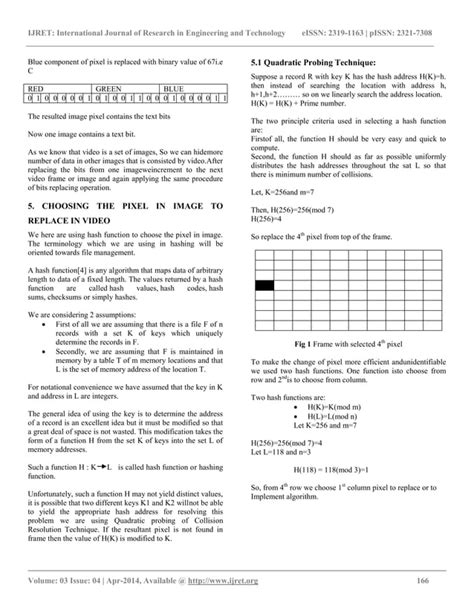 An Approach To Hide Data In Video Using Steganography Pdf Video