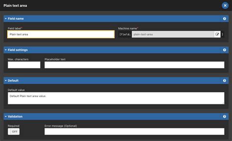 plain text area acquia cohesion docs